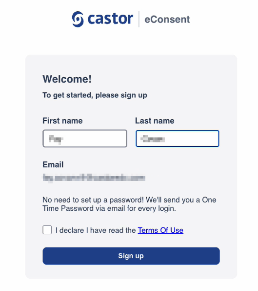 Castor eConsent OTP (One Time Password) Flow Overview – Castor